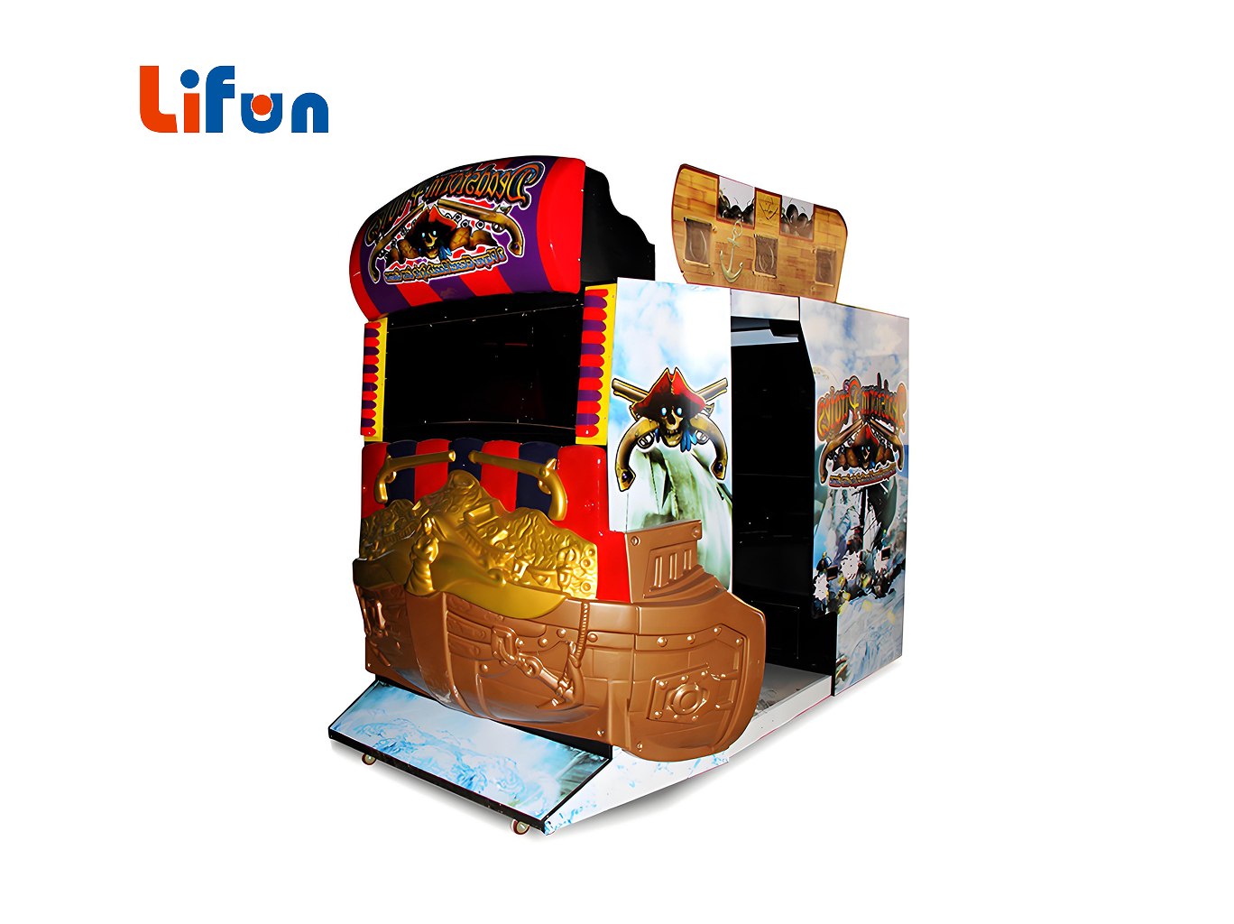 55'' Pirate Ship Shooting Arcade Game | 2 Player Closed Booth